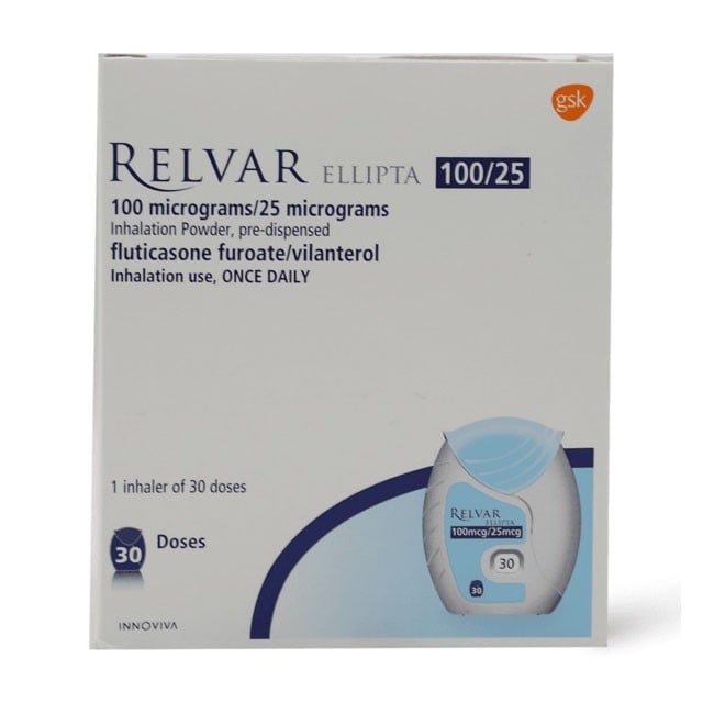 Relvar Ellipta 100mcg/25mcg Inhaler 1 | Zahrat Haneen